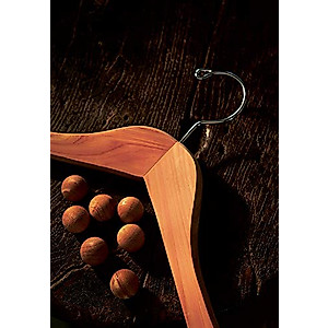 Cedar Wood Top Hanger, (Box of 12) Unfinished Curved Hangers with Fresh Cedar Scent and Chrome Swivel Hook for Jacket Coat & Shirt by The Great American Hanger Company