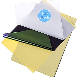 Tattoo Transfer Paper - 100 PCS Tattoo Stencil Paper, 4 Layers 8.5" x 11" A4 Size Tattoo Thermal Stencil Paper for Tattoo Transfer Kit Tattoo Supplies