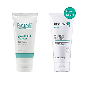 Replenix Gly-Sal 5-2 Deep Pore Facial Cleanser, Medical-Grade 5% Glycolic & 2% Salicylic Acid Oil-Free Face Wash for Acne-Prone Skin (6.7 fl. oz)