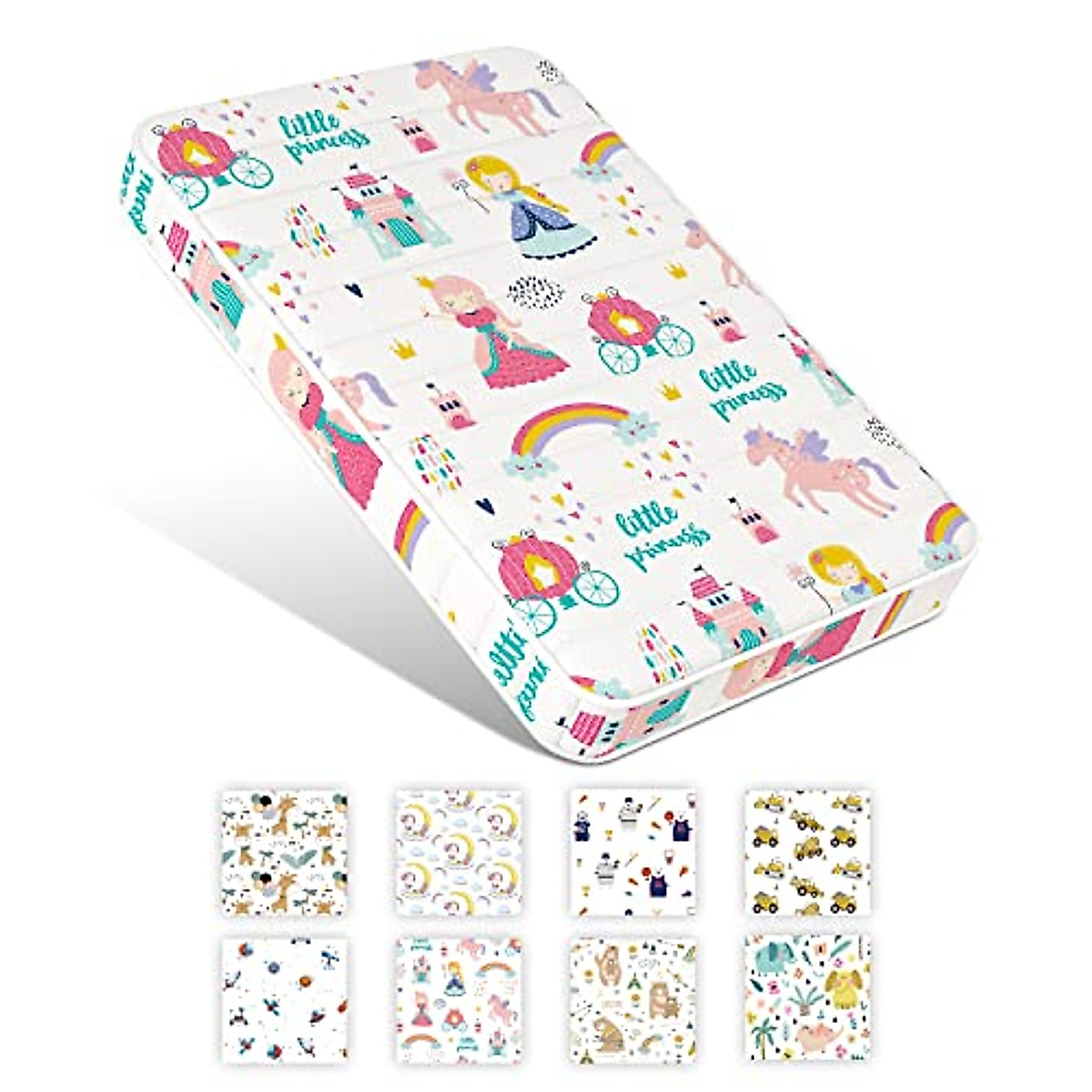 Moonlight Family Noiseless 3” Pack n Play Mattress, 38”x26” Premium Foam Portable Odorless & Steady Playard Mattress fits ONLY Playpens (28.5 * 39.5"), Princess