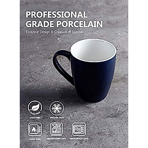 Sweese 601.403 Porcelain Mugs - 16 Ounce (Top to the Rim) for Coffee, Tea, Cocoa, Set of 4, Navy