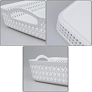 CadineUS A4 Paper Tray, Plastic Storage Basket Trays, White, Set of 6
