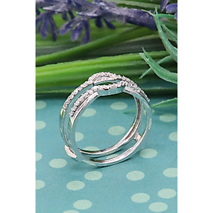 Dazzlingrock Collection 0.28 Carat (ctw) Round Diamond Wedding Band Enhancer Double Ring 1/4 CT, 14K White Gold, Size 7