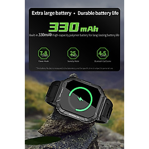 SEDSEY Smart Watches for Men, 1.85" Waterproof 1P68 3ATM Fitness Tracker Watch Bluetooth Call Smartwatch for Android iOS Phones with Heart Rate Step Counter - Tactical Outdoor Sports Smartwatch