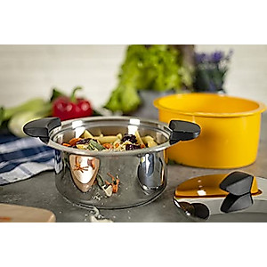 KUHN RIKON Hotpan Serving Casserole Pot, 5 Litre/22 cm, Yellow, Stainless Steel