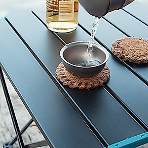 Tuimiyisou Mini Folding Table Portable Outdoor Aluminum Alloy Barbecue Table with Carry Bag for Camping Picnic Mountaineering (M) Fishing Supplies-Fishing Chair