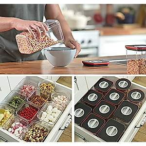 Neoflam Airtight Smart Seal Food Storage Container (Set of 3, Rectangle) | Crystal Clear Body | Modular, Stackable, Nestable Design | Easy to Clean, BPA Free (2.7 L, 91 oz)