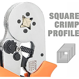 iCrimp Ferrule Crimping Tool Kit, AWG 23-10 Self-adjustable Ratchet Ferrule Crimper Plier c/w 770End Sleeve Ferrules Connector Terminals on Electrician, Contractors, Repair Support