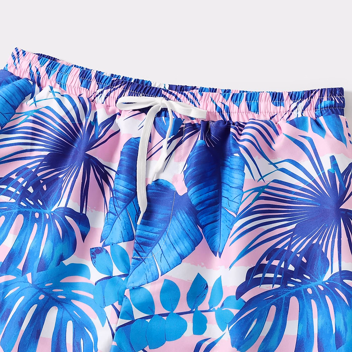 IFFEI Family Matching Swimsuits One Piece Off Shoulder Bathing Suits Floral Printed Ruffles Mommy and Me Swimwear Men: L