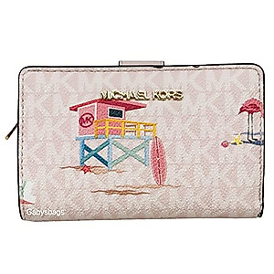 Michael Kors Jet Set Medium Compact Bifold Wallet Light Powder Blush Pink Miami