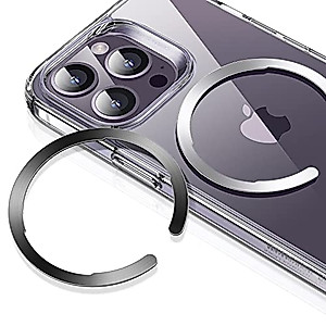 ESR HaloLock Universal MagSafe Ring, Magnetic Wireless Charging Conversion Kit, MagSafe Sticker, Compatible with iPhone 14/14 Plus/14 Pro/14 Pro Max/13/12 Series, Galaxy S22, 2 Pack, Black and Silver