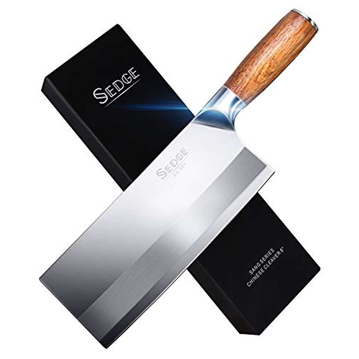 Vegetable Meat Cleaver Knife - 8 Professional Chinese Cleaver and Butcher Knife - 4CR14 HC Stainless Steel Kitchen Knife with Ergonomic Pakkawood Handle - Gift Box Included