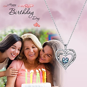 Iefil Mom Birthstone Necklaces Gifts for Mom, Sterling Silver Birthstone Jewelry Mom Mothers Valentines Day Anniversary Christmas Birthday Gifts for Mom June Alexandrite Necklace Jewelry