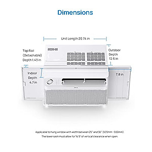 Dreo Window Air Conditioner, 8000 BTU U-Shaped Inverter AC Unit, Cools Up to 350 sq ft, 42db Ultra Quiet, Easy Installation with Open Window Flexibility, 35% Energy Savings, Remote Control
