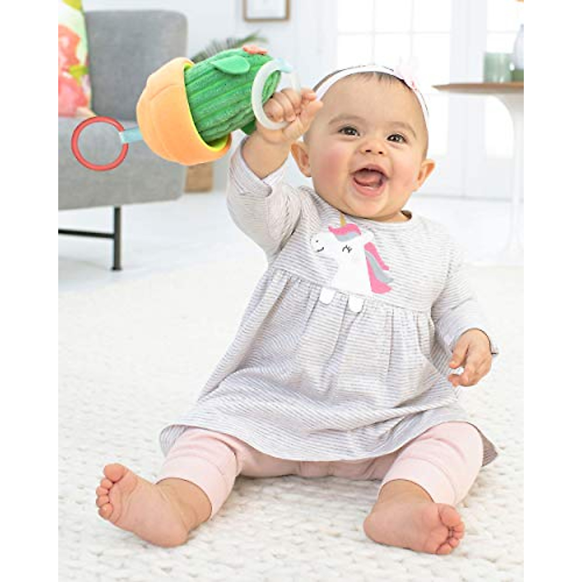Skip Hop Baby Stroller Toy, Farmstand Grow & Play Jitter, Cactus