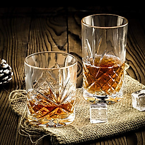 Whisky Glasses Set 12 oz,Liqueur Spirits Glasses Snifters Round Clear Drinking Glass,Rock Glasses,Old Fashioned Cocktails Glasses Bourbon Glasses for Restaurants,Bars,Water Cups Vodka Cups 8 Pack