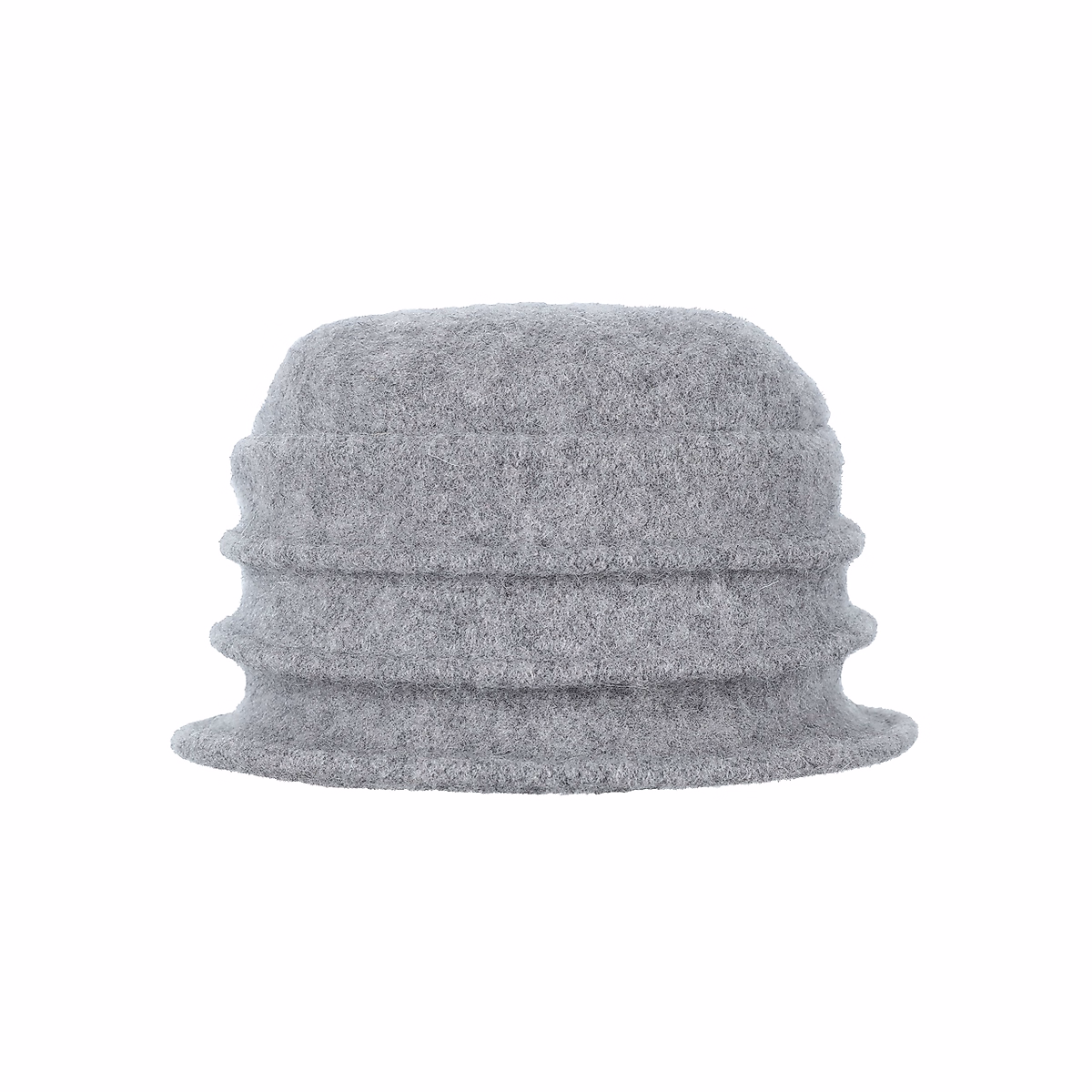 DANTIYA Womens Winter Warm Wool Cloche Bucket Hat Slouch Wrinkled Beanie Cap with Flower (Flower-Grey)