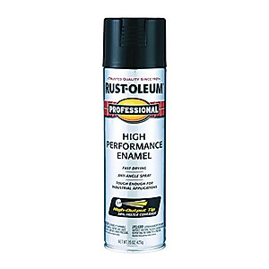6-Pack of 15 oz Rust-Oleum Brands 7579838 Black Professional High Performance Enamel Spray Paint, Gloss