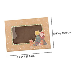 jojofuny Cupcake Box Christmas Window Box Mini Muffin Plastic Bread Box Christmas Gifts Plastic Gift Box Christmas Chocolate Boxes Christmas Window Gift Box Paper Candy Box Cake Holder