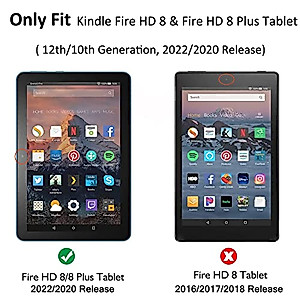 Viclowlpfe Amazon Kindle Fire HD 8 and Fire HD 8 Plus Tablet Case (12th/10th Generation, 2022/2020 Release), Slim Fit Lightweight Leather Smart Tablet Case with Auto Wake/Sleep, Bird
