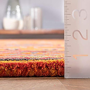 nuLOOM Montesque Hand Tufted Wool Area Rug, 8' 6" x 11' 6", Orange
