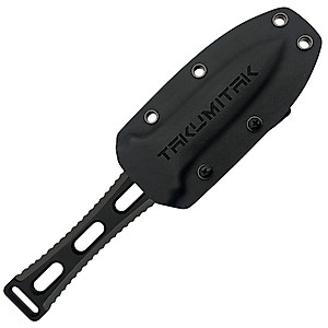 TAKUMITAK Hunting Knife Survival Knife D2 Fixed Blade Knives G10 Handle Kydex Sheath Molle Clip Camping Survival Tactical Hunting Gear EDC Knife 40062 (Black TKF205BK)