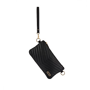 Itzy Ritzy Boss Pouch Wristlet, Crossbody Clutch & Belt Bag - Black Clutch Purse for Women - Includes Crossbody Strap & Wristlet Strap - Features 6 Card Slots & 2 Zippered Pockets (Jetsetter)