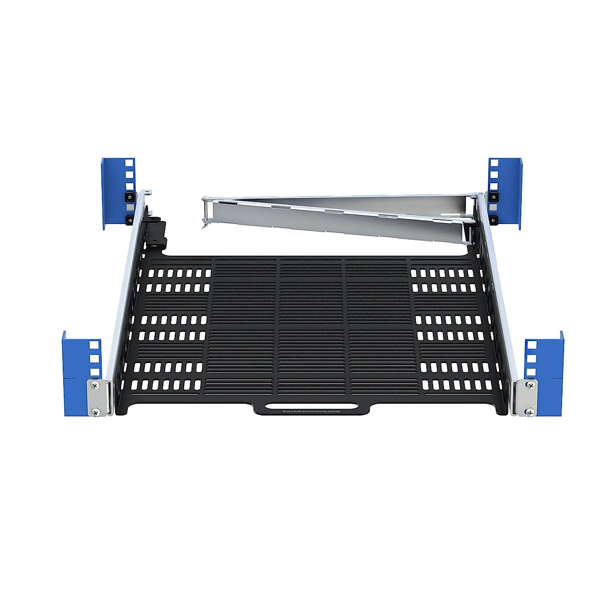 RackSolutions 1U Adjustable Vented 19 Inch Sliding Server Rack Mount Shelf with Cable Management Arm 24 Inch Deep