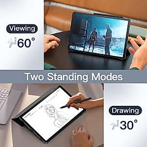 JETech Case for Samsung Galaxy Tab S9 11-Inch, Translucent Back Tri-Fold Stand Protective Tablet Cover, Support S Pen Charging, Auto Wake/Sleep (Black)