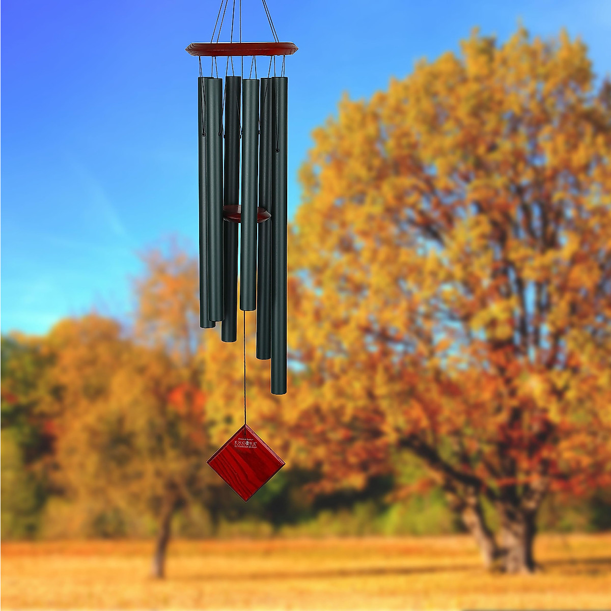 Woodstock Wind Chimes for Outside, Garden, Patio, Porch and Outdoor Decor (37") Encore Chimes of Earth Evergreen Wind Chimes Gifts (DCE37)