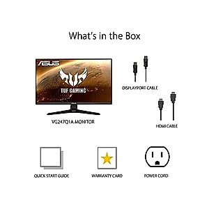 ASUS TUF Gaming 23.8” 1080P Monitor (VG247Q1A) - Full HD, 165Hz (Supports 144Hz)( ) (Renewed)
