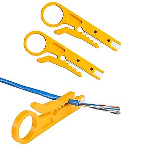 Mini Wire Stripper 3 Pcs Network Wire Stripper Punch Down Cutter for Network Wire Cable, RJ45/Cat5/cat6 Data Cable, Telephone Cable and Computer UTP Cable