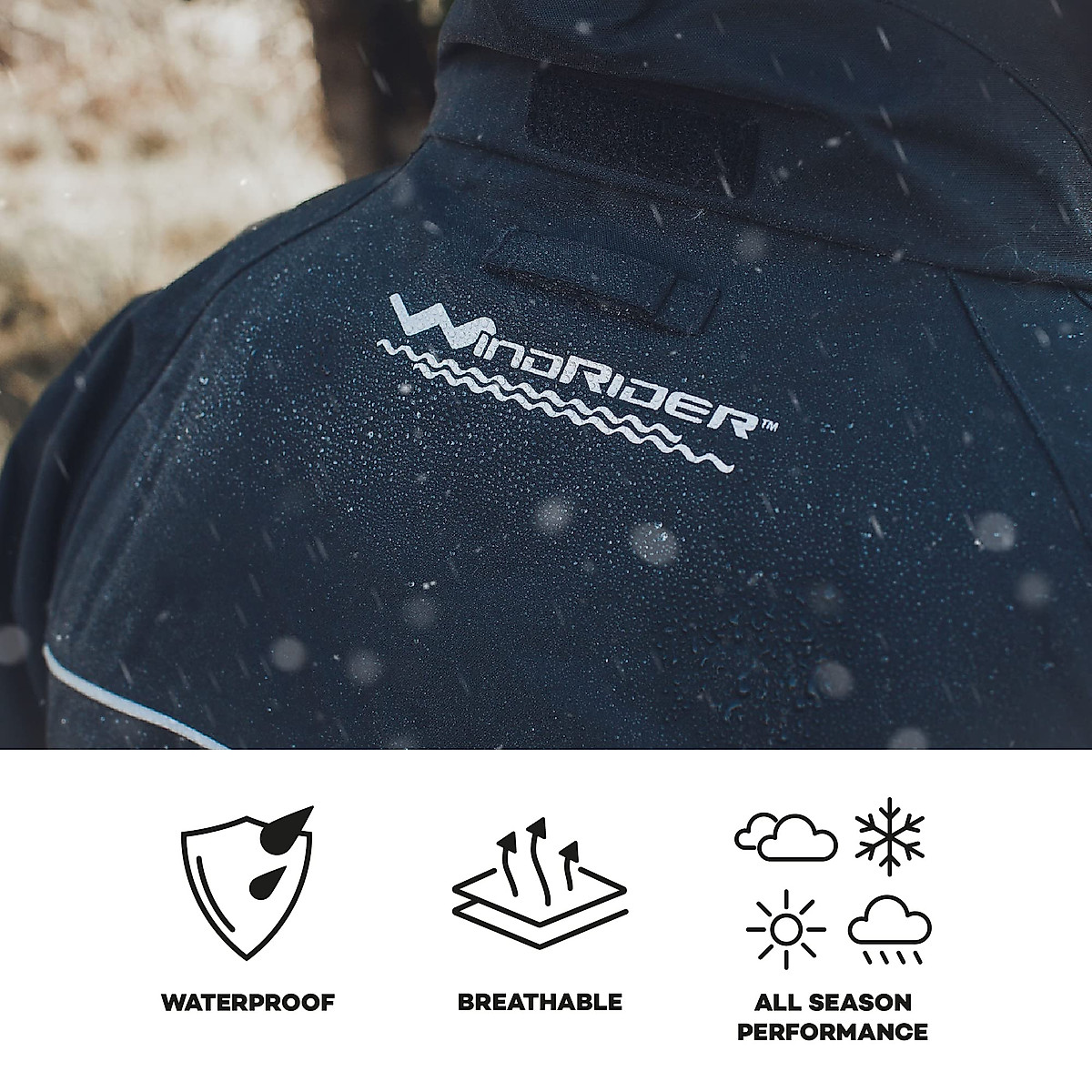 WindRider Pro Foul Weather Gear - Rain Suit - Jacket + Bibs - Breathable, Numerous Pockets, Mesh Lined for Comfort - For Fishing, Sailing, Outdoor Adventuring (Black, Small)