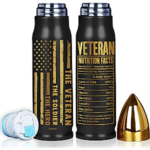 Limima Veteran Gifts, Veteran Tumbler, Veteran Day, Merry Christmas, Xmas, Birthday Gift For Veteran, Gift For Men, Him, Navy, Army, Air Force, Marine Corps Veteran Gifts - 17oz Veteran Bullet Tumbler