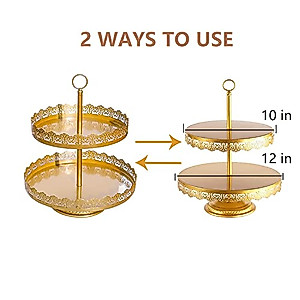 iToids 4Pcs Gold Cake Stand Set Cupcake Stands Holder Bakery Dessert Display Fruit Platter Serving for Wedding Birthday Baby Shower Party Celebration Home Decoration
