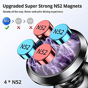 Syncwire Magnetic Car Phone Holder for Dashboard, Cell Phone Car Kits, 360° Adjustable Magnet Cell Phone Mount Compatible with iPhone, Samsung, LG, GPS, Mini Tablet and More