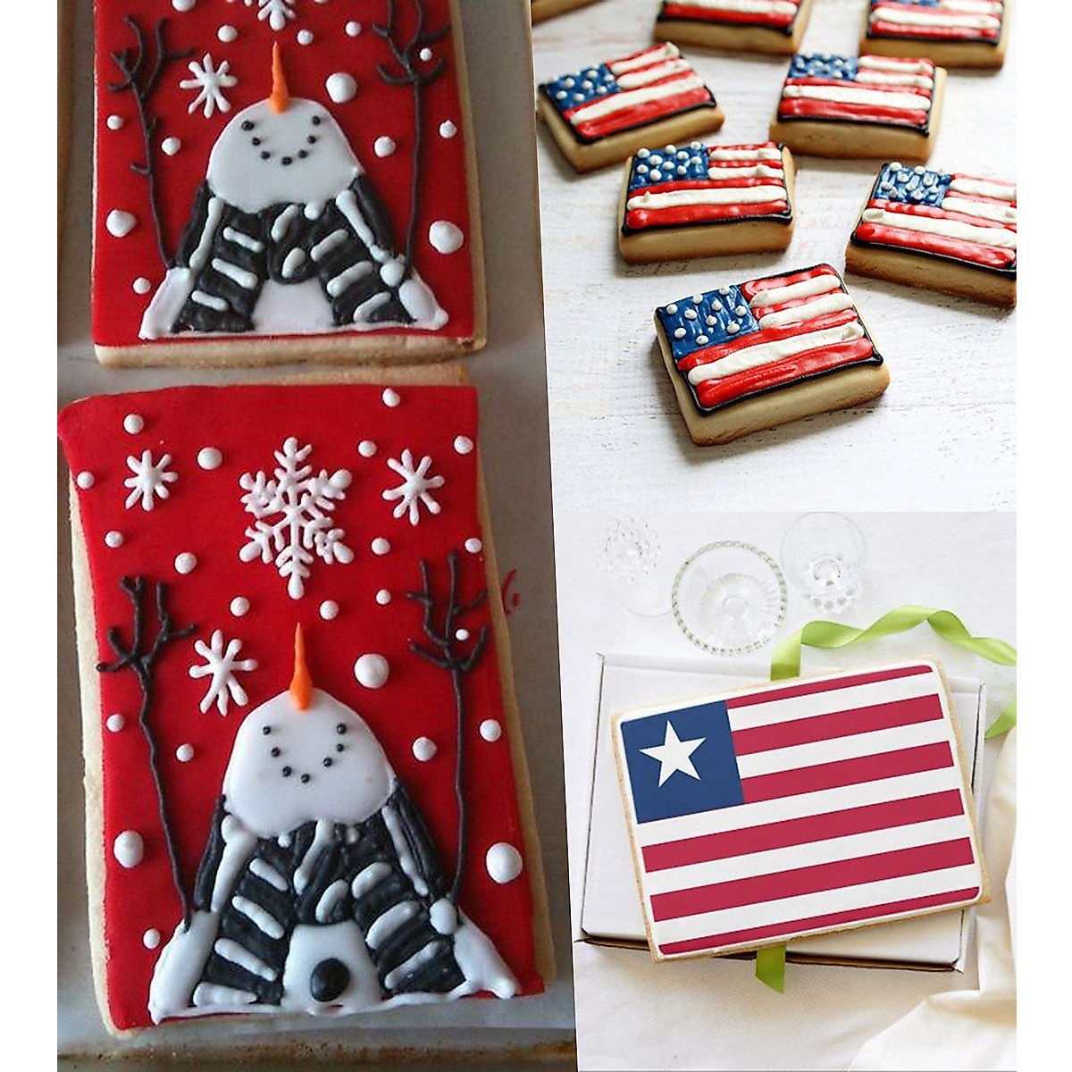 Vokop Rectangle Cookie Cutter Set-5 Pack Stainless Steel Rectangular Biscuit Molds Fondant Cake Cookie Cutter Set Pastry Mold-1" Depth