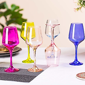 SUNNOW 12 Ounce Assorted Crystal Wine Glass,for Home Dinning, Bar and Party,6 Pack