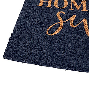 Flash Furniture Harbold Indoor/Outdoor Coir Doormat - Navy Background with Natural Home Sweet Home Message - 18" x 30" - Non-Slip Backing