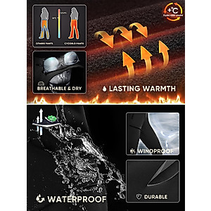 Cycorld Women's Snow Ski Pants Fleece Lined Waterproof Softshell Insulated Flare for Snowboarding Hiking Winter Outdoor(Black, 8)