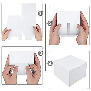Eupako Gift Boxes 4x4x4 50 Pack White Kraft Paper Box with Lids Party Favor Boxes for Bridesmaids Proposal, Crafting, Cupcake, Wedding, Christmas