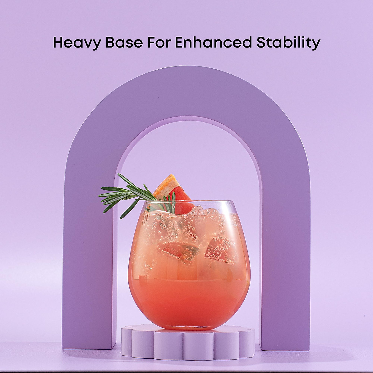 JoyJolt Spirits Stemless Wine Glasses for Red or White Wine (Set of 4)-15-Ounces