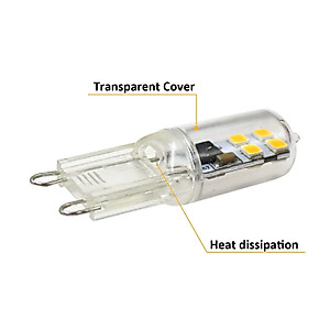 Lxcom Lighting 2W G9 LED Bulb Dimmable Led Corn Light Bulbs(10 Pack)- Led Chandelier Light Bulb Warm White 3000K 20W Halogen Bulb G9 Base Lighting for Chandelier Landscape Lighting,AC110V