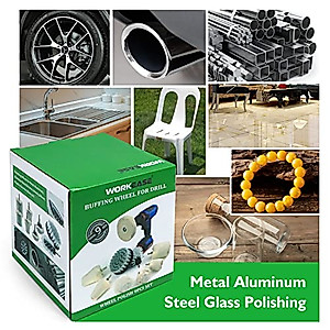 Chrome Polish Buffing Wheels for Drill, Chrome Wheel Polishing Kit Include Cloth Polish Pads and Wheel Buffer Brush with 1/4'' Shaft for Aluminum Car Motorcycle Wheel Rim Manifold Polishing, 9PCS