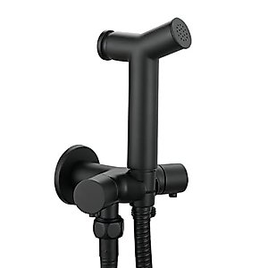 Handheld Bidet Sprayer for Toilet,Bidet Faucet Attachment with Cold Water,Brass Bidet Sprayer for Toilet for Feminine,Pets And Baby Diaper Wash,Black