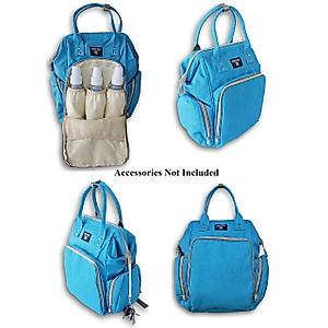 Jumping Daisy Large Backpack Baby Changing Diaper Bag (Blue)