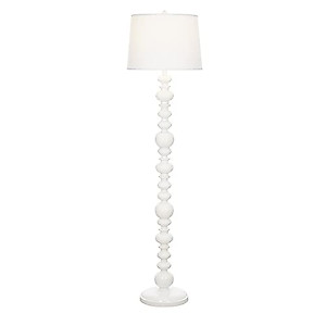 Catalina Lighting 59" Balustraude Wood-Look Floor Lamp, Glossy White