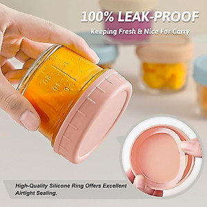 VITEVER 8 Pack Glass Baby Food Storage Containers, 4 oz Baby Food Jars with Plastic Lids, Small Baby Food Maker, Reusable Infant Freezer Container, Microwave, Dishwasher & Freezer Safe, BPA Free