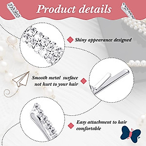 15 Pieces Rhinestone Hair Clips Metal Rhinestone Hair Pins Clear Crystal Bobby Pins for Women Luxury Hair Barrettes Bling Hair Pins Hair Accessories for Party Wedding Daily(Silver)