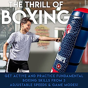 Franklin Sports Electronic Boxing Bag - Future Champs Inflatable MMA Kickboxing Bag - Toy Youth Equipment for Kids + Toddlers - 60" x 22"